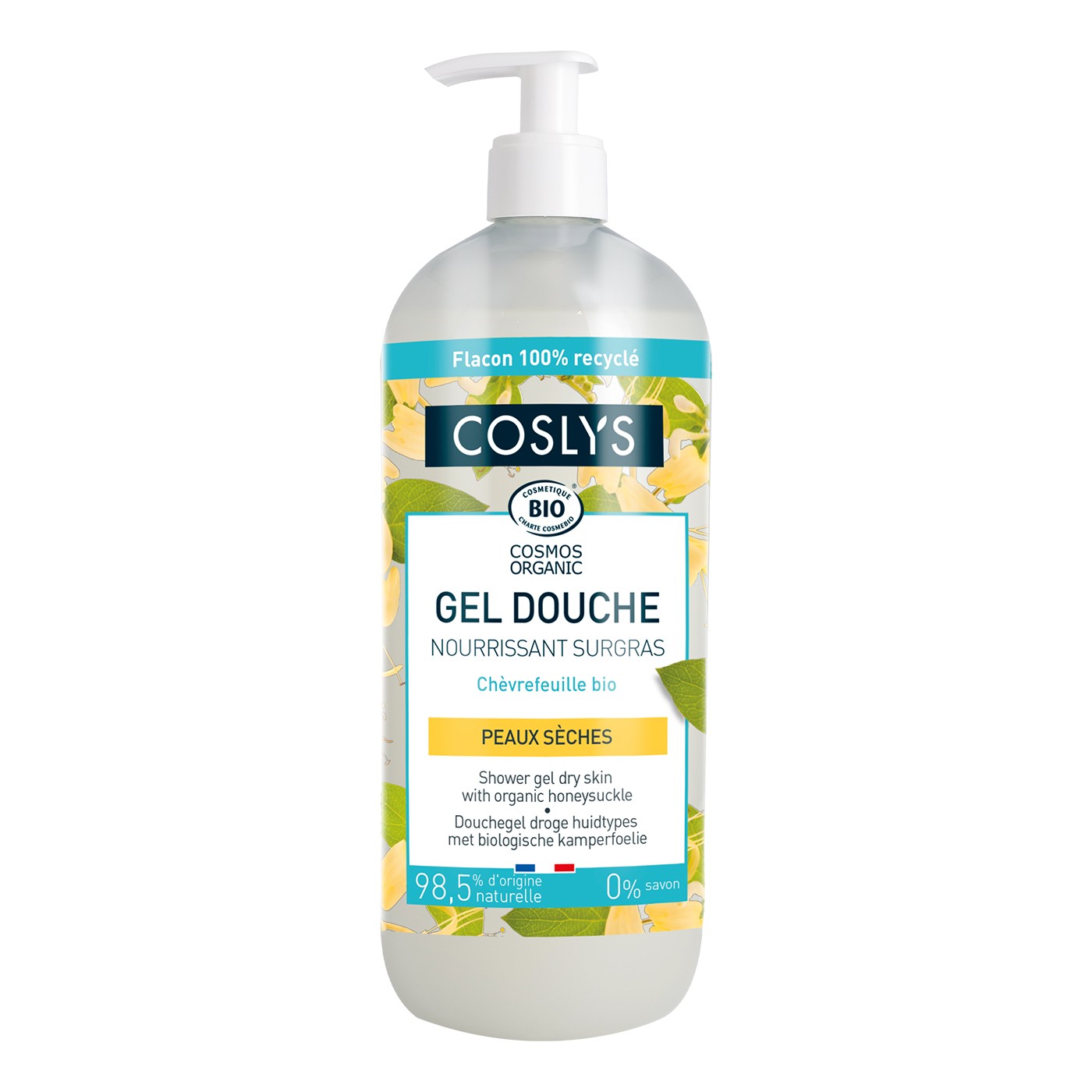 Gel de Ducha Extragraso con Honeysuckle de Coslys 1 Litro | Distribuidor Cosmética Natural y ...